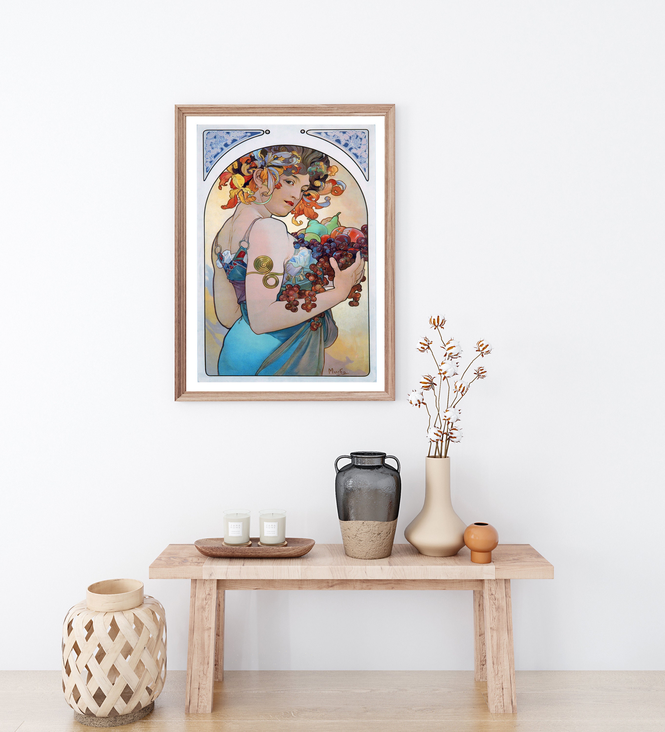 Fruit by Alphonse Mucha, Antique Fine Art, Art Nouveau Wall Art ...
