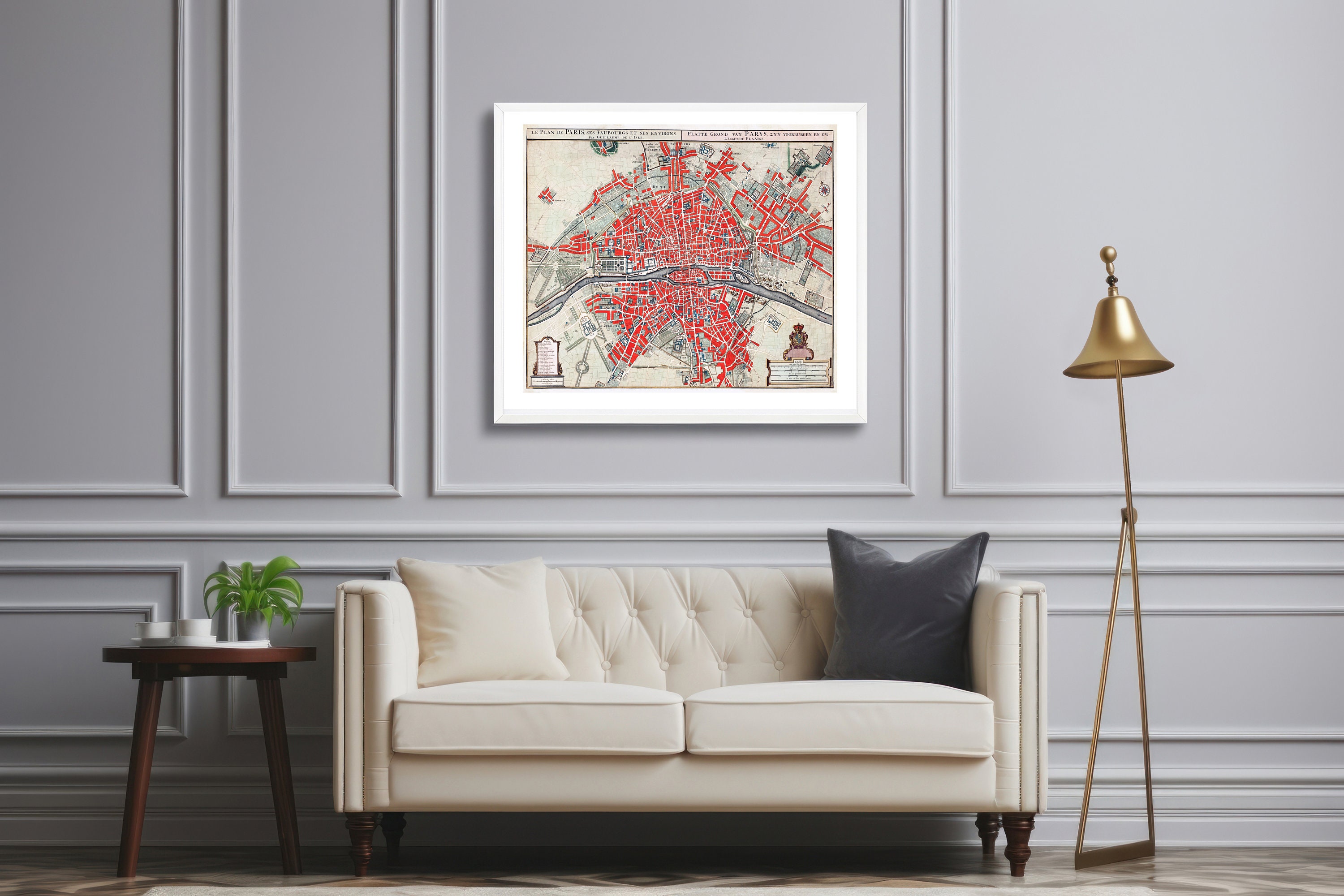 Vintage Map of Paris by Guillaume Delisle, Vintage Cartography, France, Francophile Gift ...