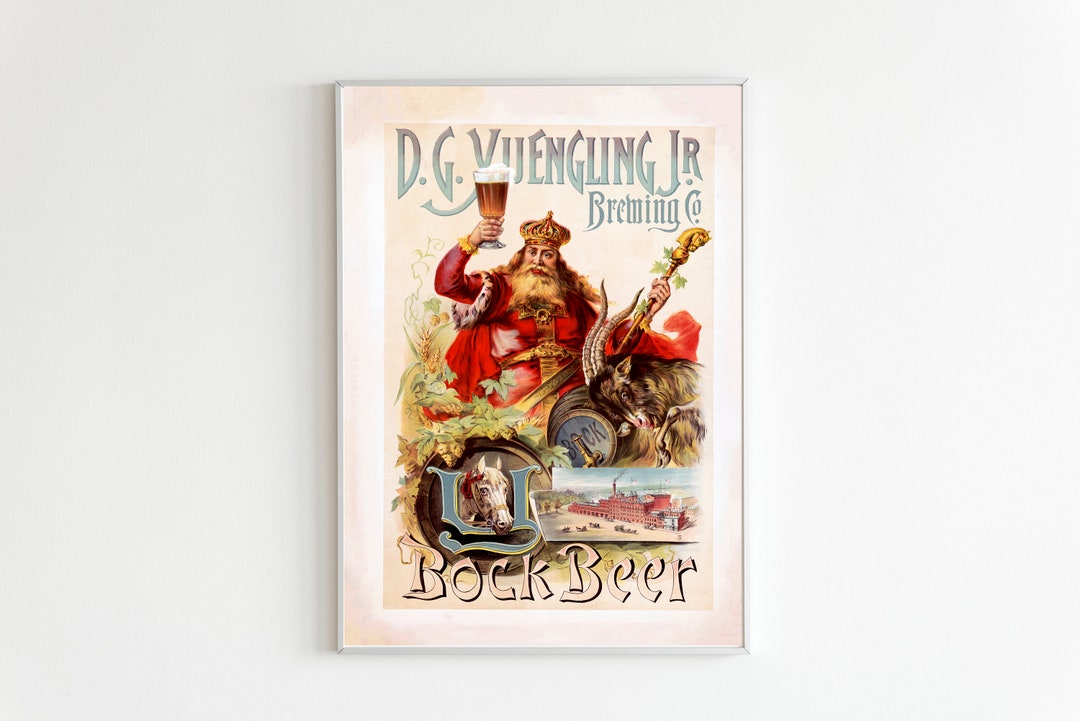 Bock Beer Advertisement, Yuengling Brewing Company, Vintage Bar Art ...