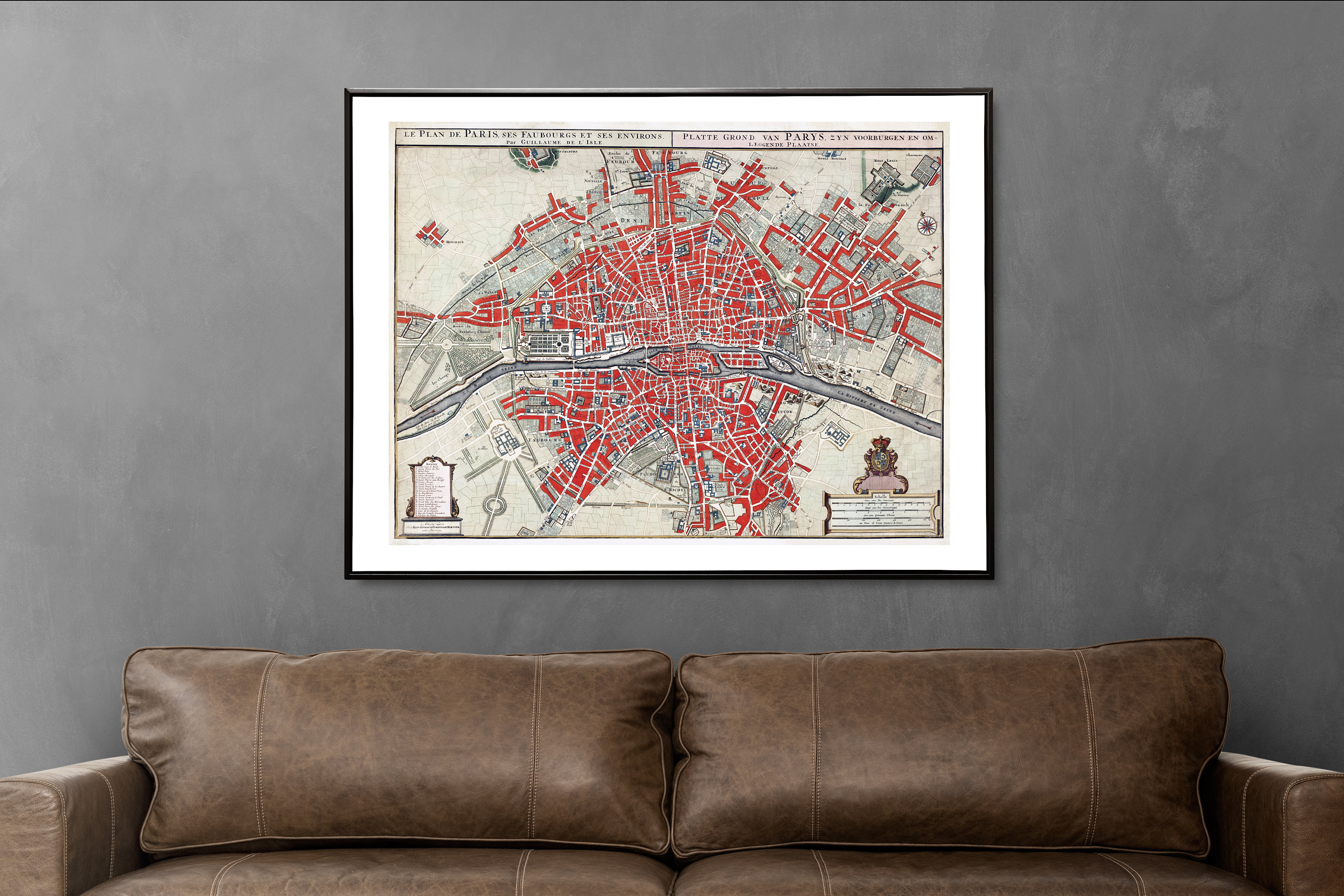 Vintage Map of Paris by Guillaume Delisle, Vintage Cartography, France, Francophile Gift ...
