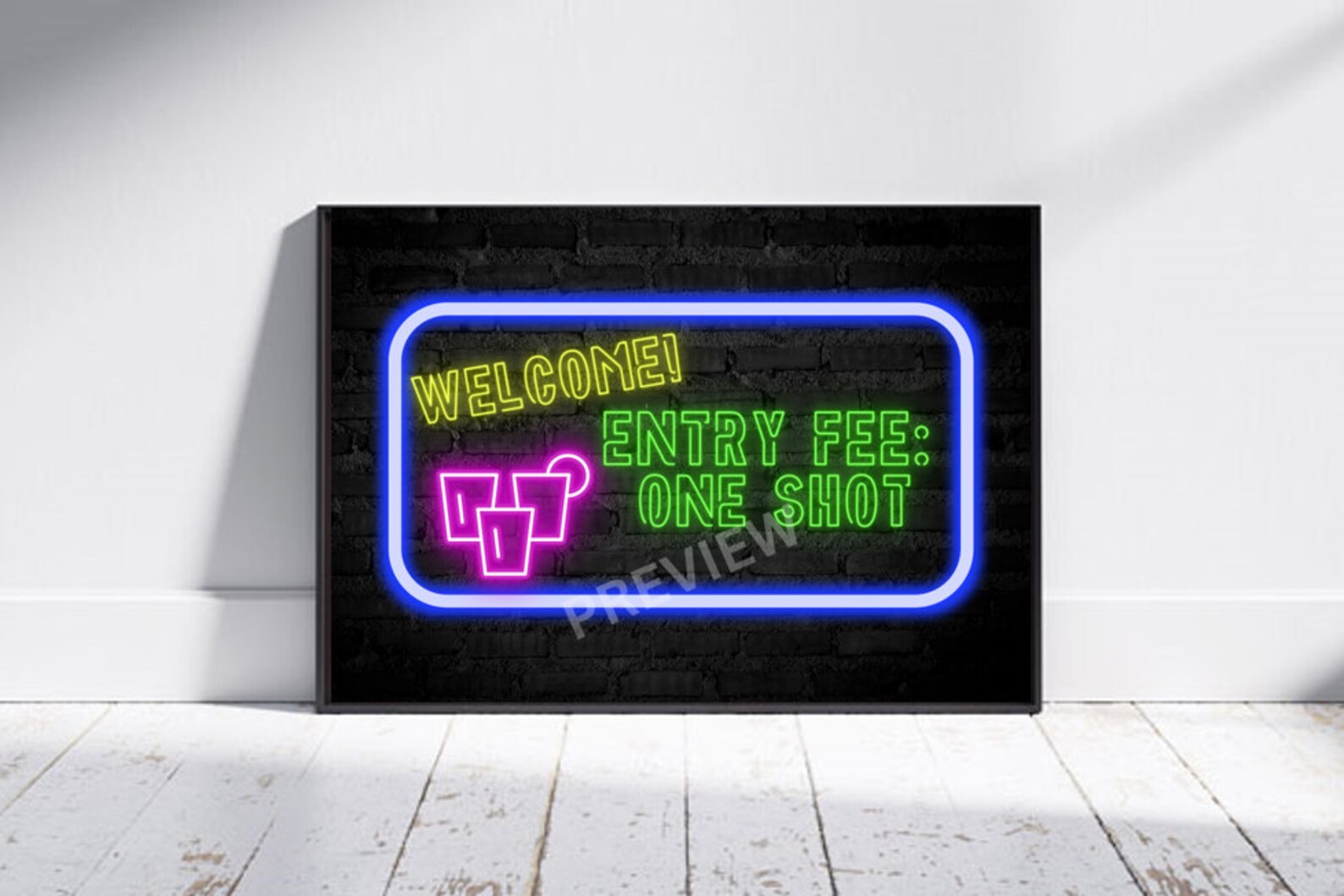Entry Fee: One Shot - Welcome Party Bar Sign - Wedding, Bachelor ...