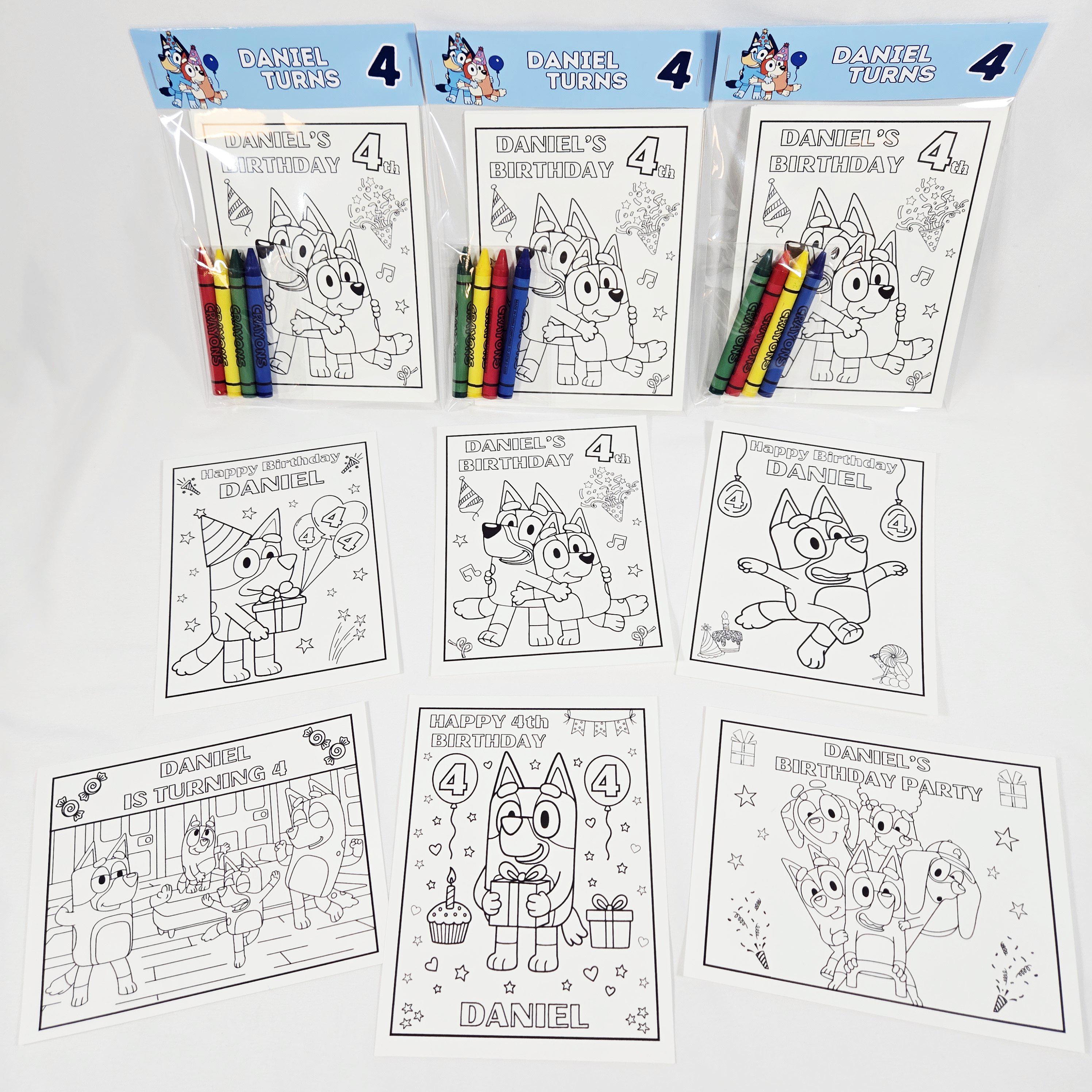 Bluey Birthday Party Favor : Personalized Coloring Pack With Crayons - Etsy
