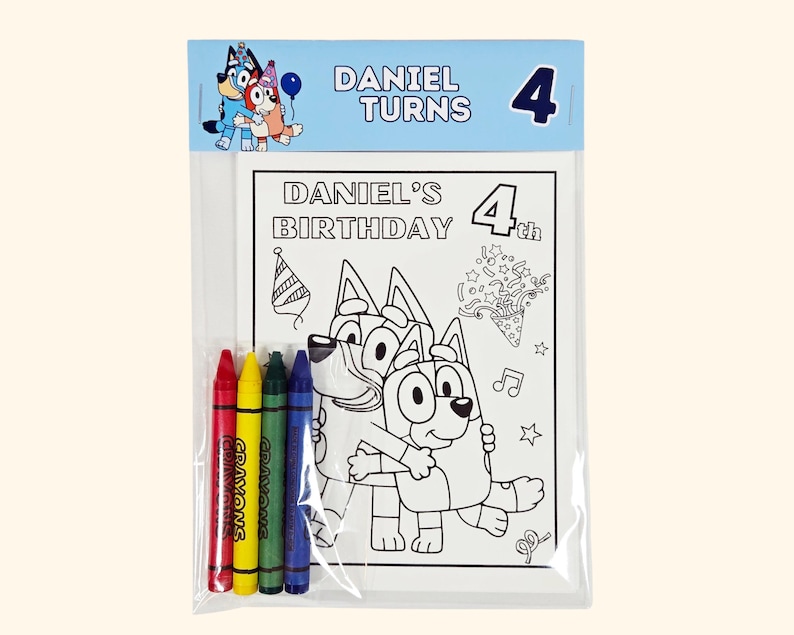 Bluey Birthday Party Favor : Personalized Coloring Pack With Crayons - Etsy