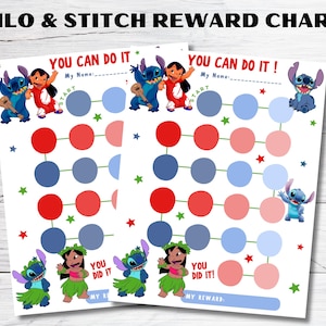 Lilo & Stitch Reward Chart, Printable Reward Chart, Kids Routine Chart ...