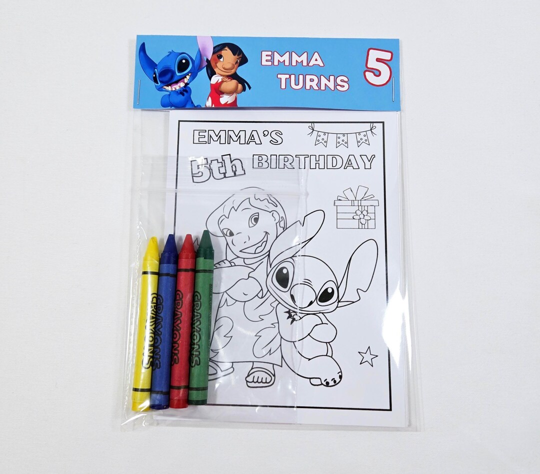 Custom Lilo and Stitch Birthday Coloring Packs : Party Favors - Etsy