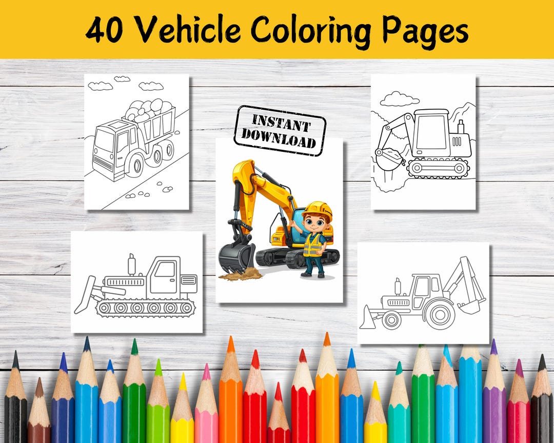 40 Construction Vehicle Coloring Pages, Coloring Pages for Boys, Truck ...