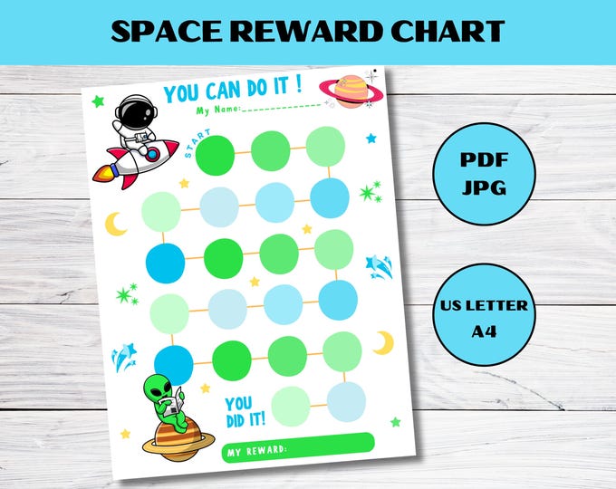 Kids Space Reward Chart & Tracker - Instant Download - Etsy Canada