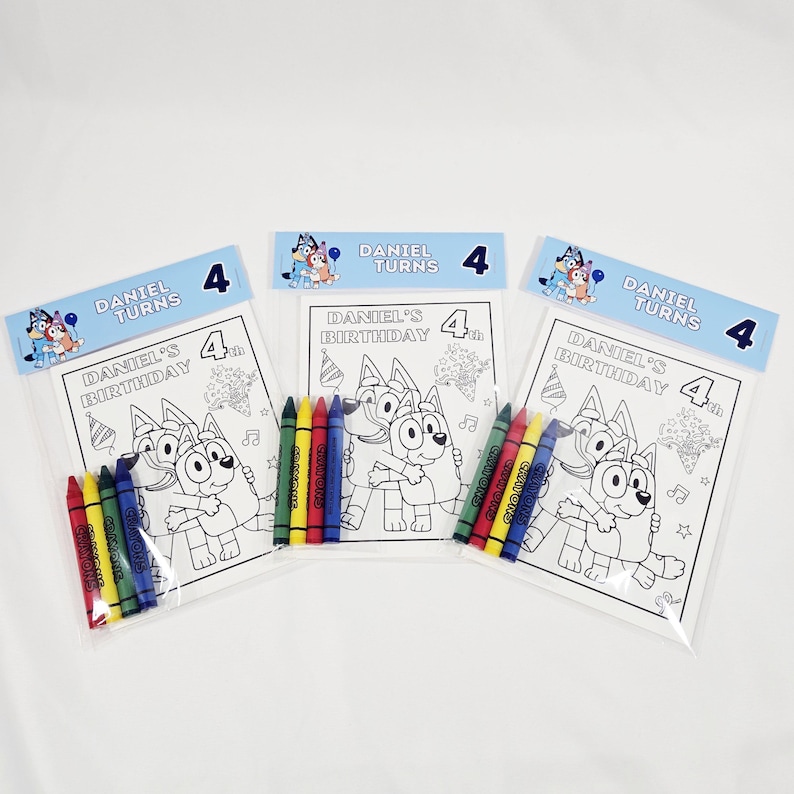 Bluey Birthday Party Favor : Personalized Coloring Pack With Crayons - Etsy