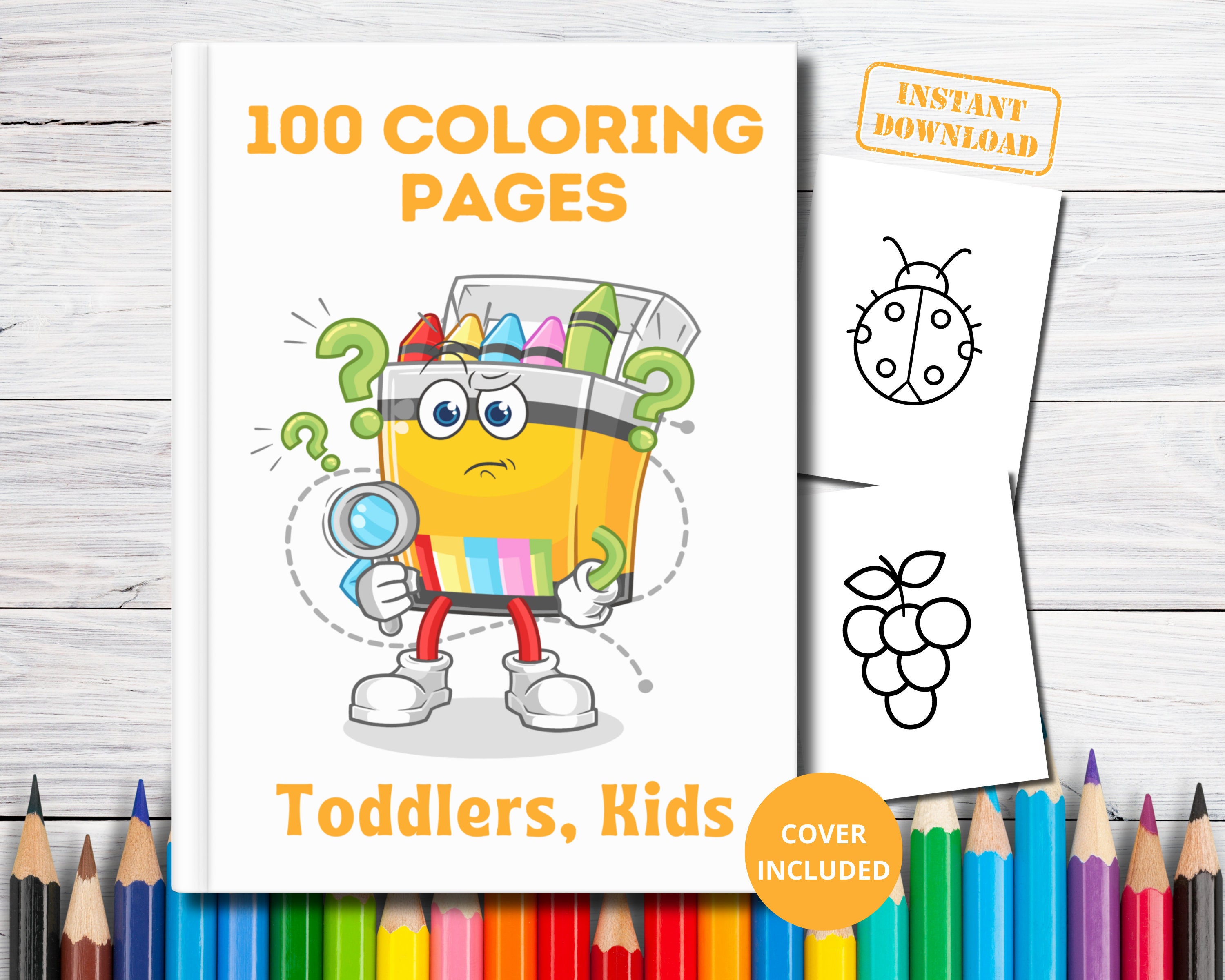 100 Printable Coloring Pages for Kids Toddlers Preschoolers - Etsy