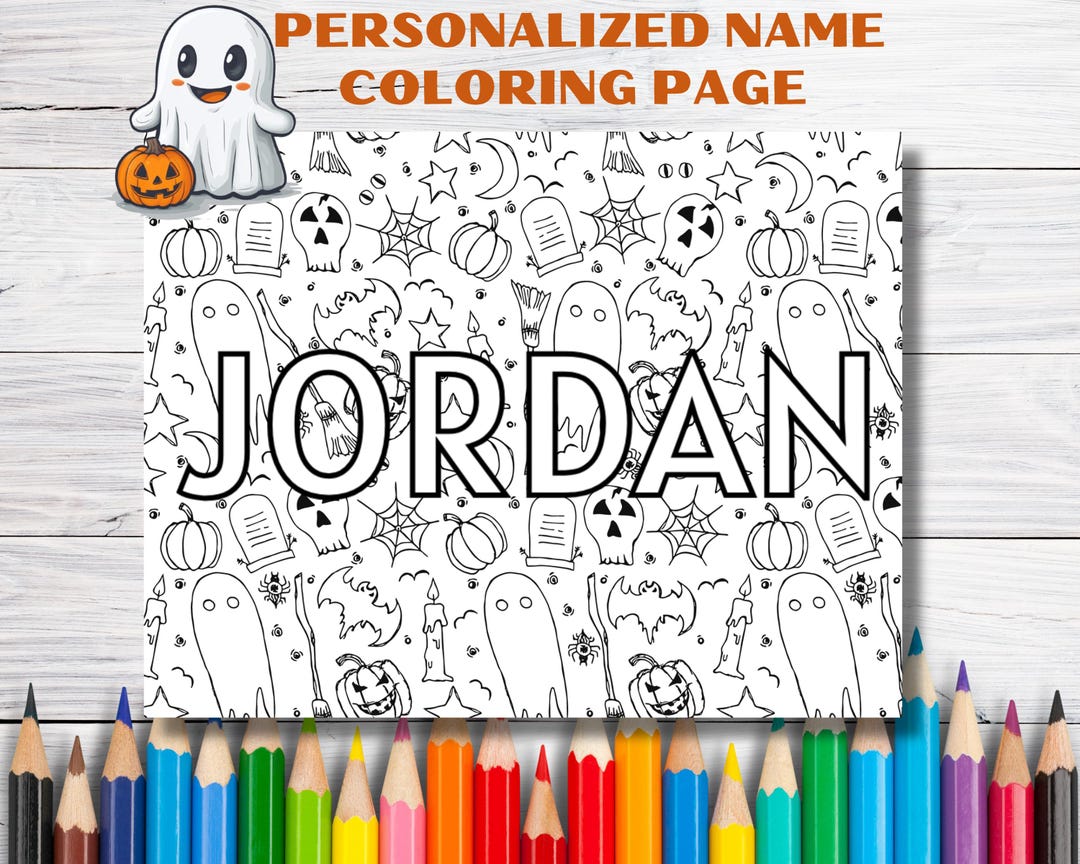 1 Customizable Name Coloring Page, Halloween Coloring Pages ...