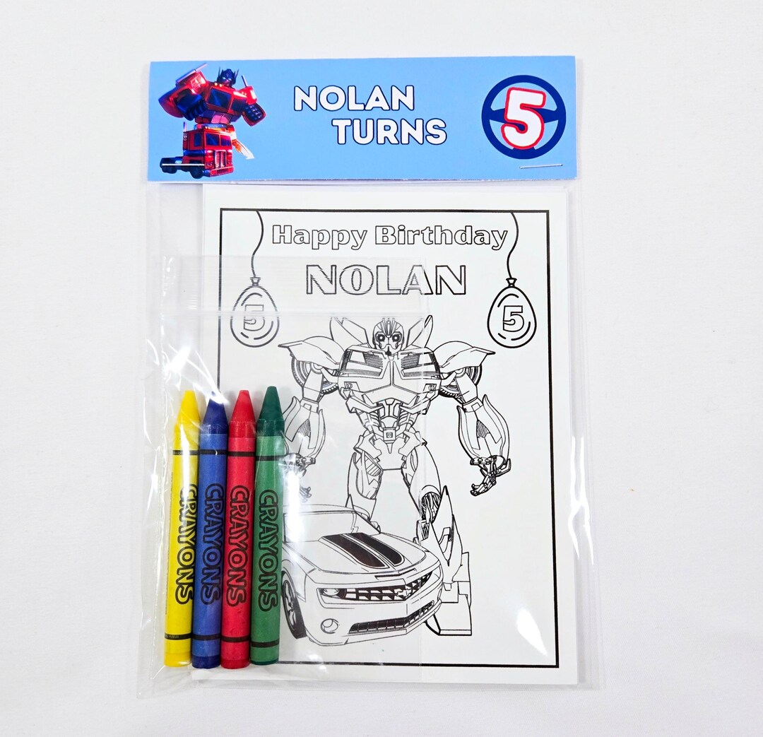 Transformers Birthday Party Favor : Coloring Packs With Crayons - Etsy