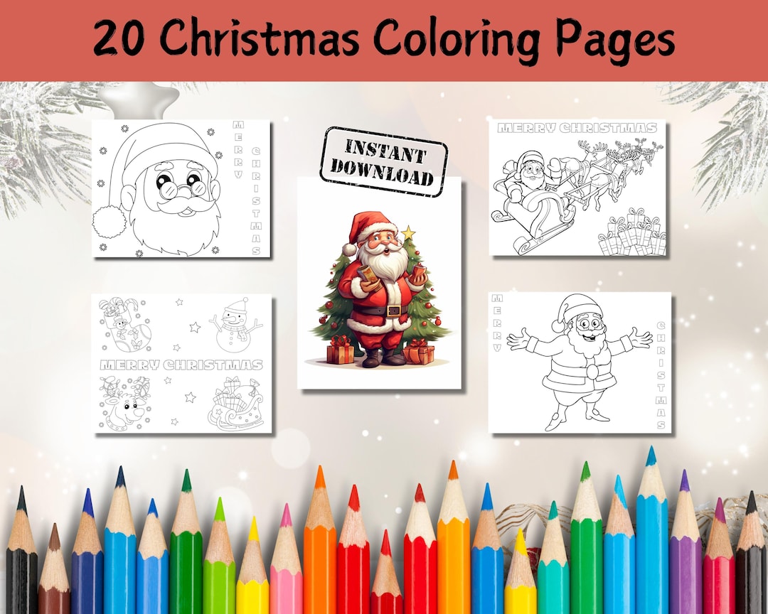 20 Christmas Coloring Pages, Christmas Printable, Christmas Coloring ...