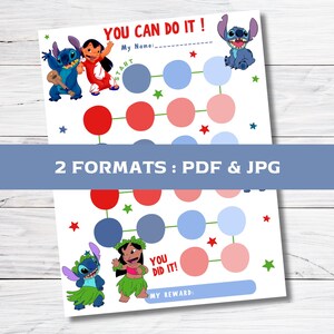 Lilo & Stitch Reward Chart, Printable Reward Chart, Kids Routine Chart ...