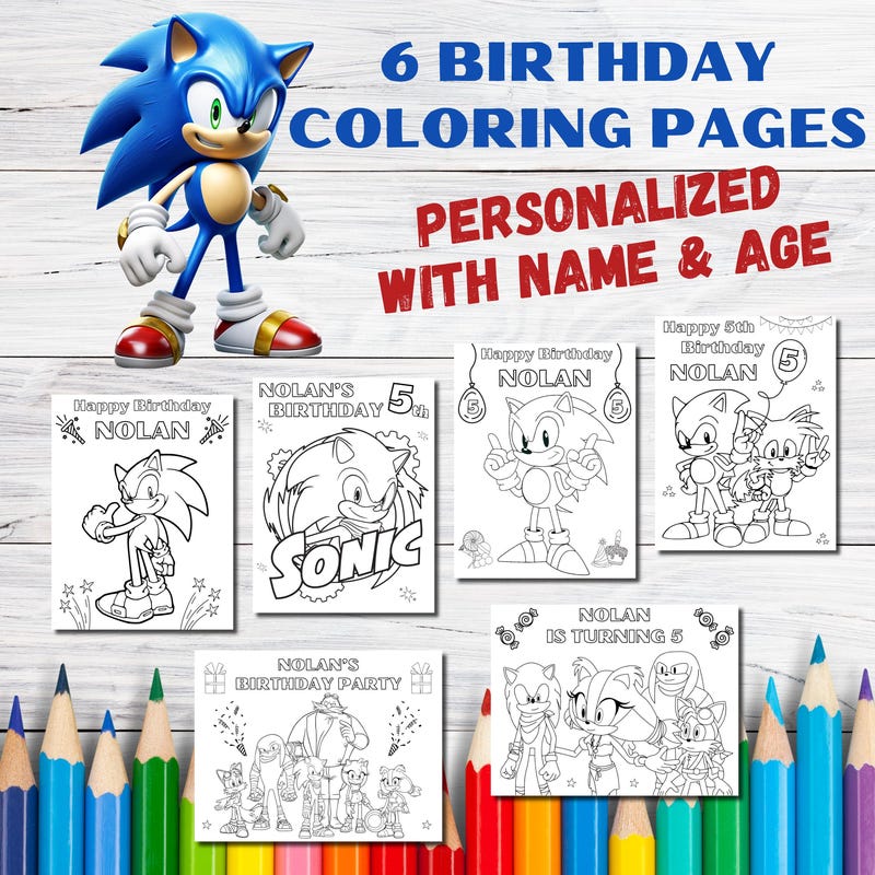 Sonic Coloring Page With Names - Etsy Australia
