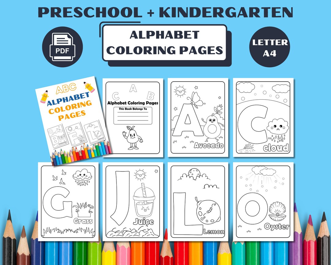 Alphabet Coloring Page, Preschool Printable, Learning Alphabet, Tracing ...