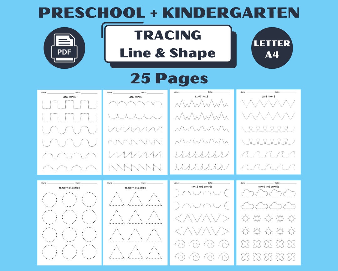 Preschool Pre-k + Kindergarten Learning Bundle, 25 Pages Printable ...