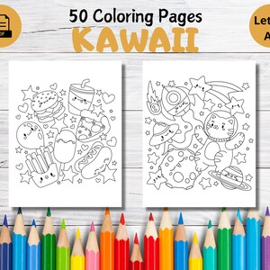 50 Kawaii Coloring Pages, Cute Coloring Pages, Coloring for Kids and ...