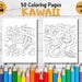 50 Kawaii Coloring Pages, Cute Coloring Pages, Coloring for Kids and ...