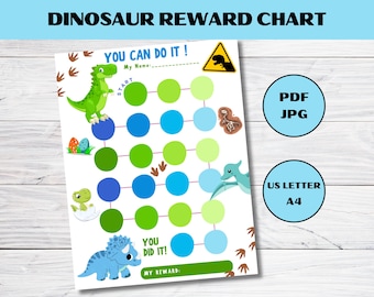 Dinosaur Reward Chart Printable Dinosaur Behaviour Chart Daily Chore ...