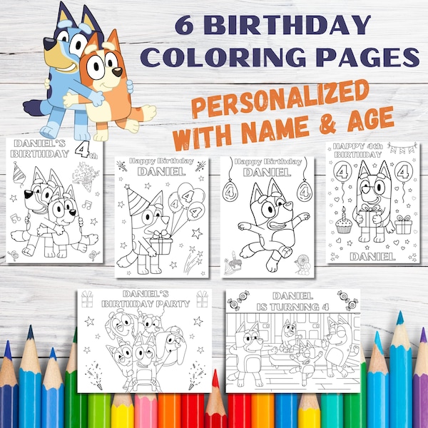 Bluey Coloring Sets - Etsy
