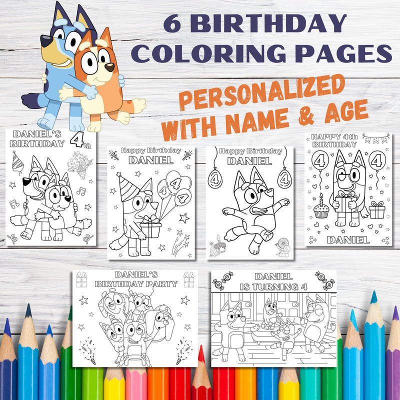 Bluey Coloring Sets - Etsy