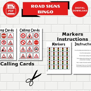 Road Signs Bingo Game for Kids : 20 Printable Cards (PDF) - Etsy