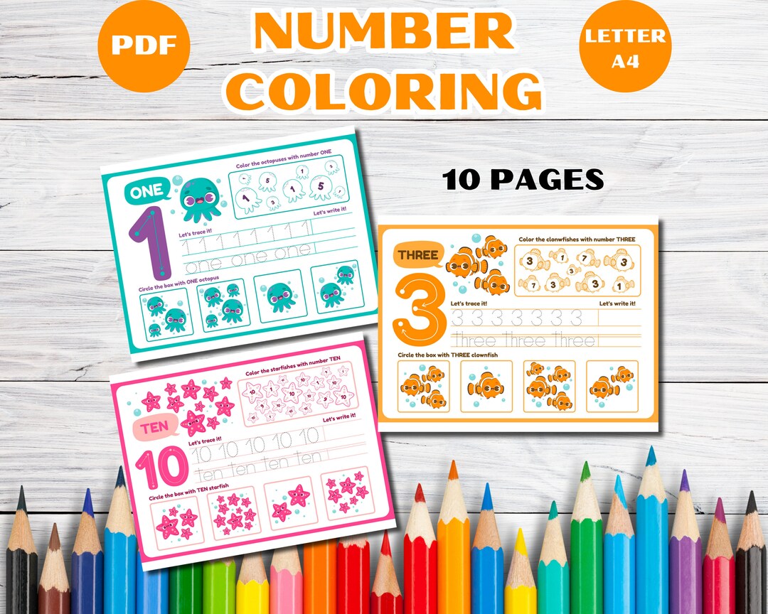 Number Coloring Pages, Preschool Coloring Pages, Preschool Activity ...