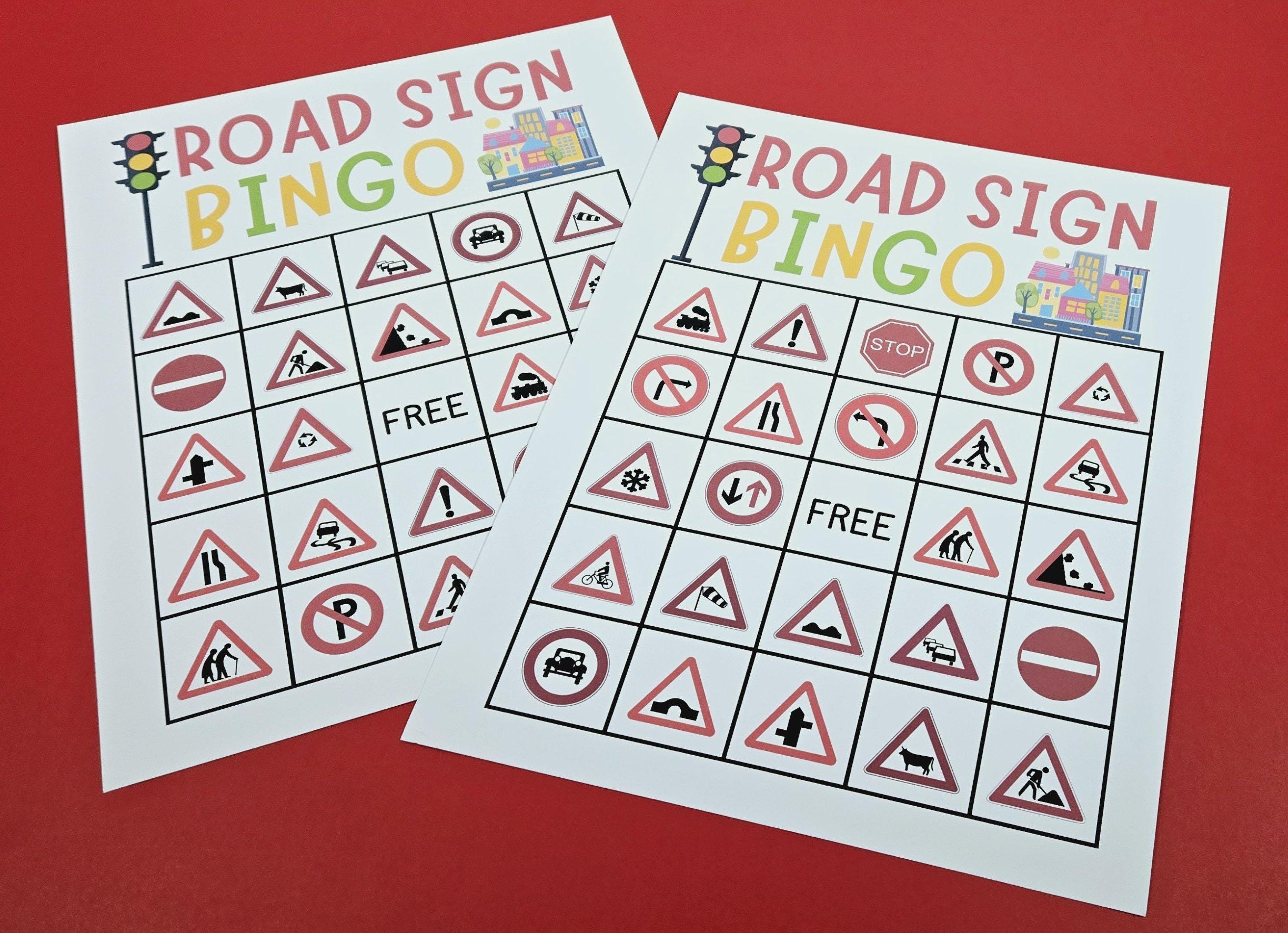 Road Signs Bingo Game for Kids : 20 Printable Cards (PDF) - Etsy