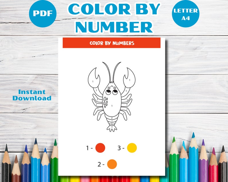 Color by Number Kids Printable Worksheets, Preschool Coloring Pages ...