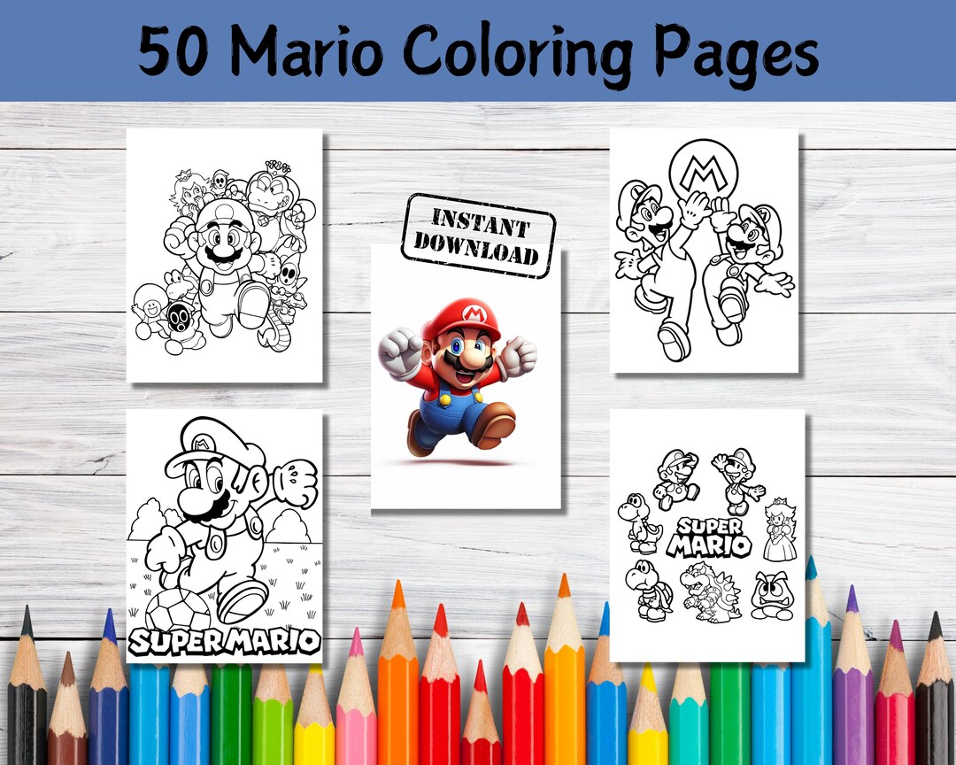 50 Mario Coloring Pages, Cartoon Coloring Pages for Kids, Coloring ...