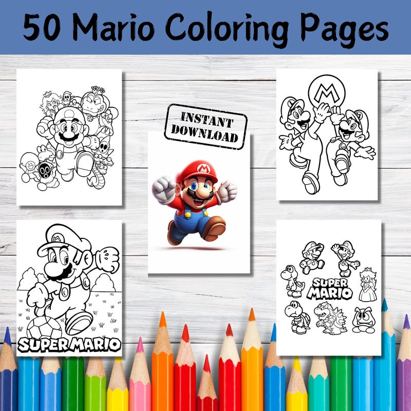Mario Coloring Book Png - Etsy