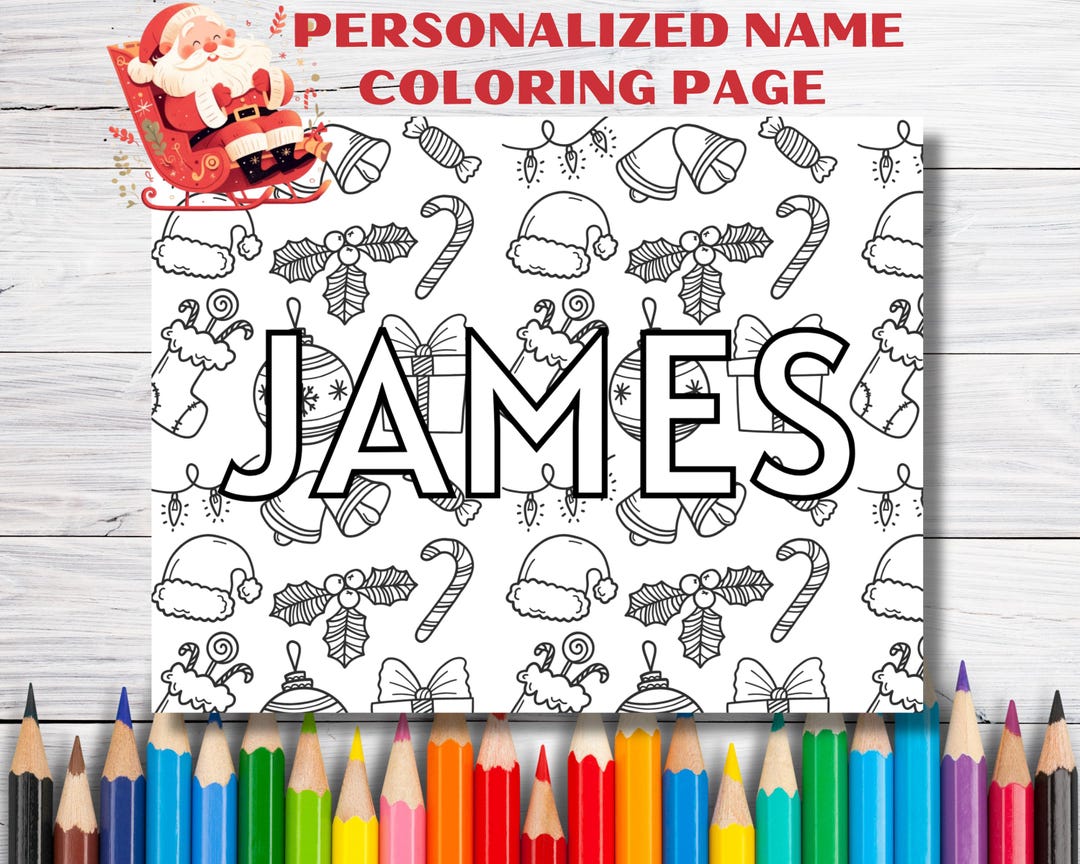 1 Customizable Name Coloring Page, Christmas Coloring Pages ...