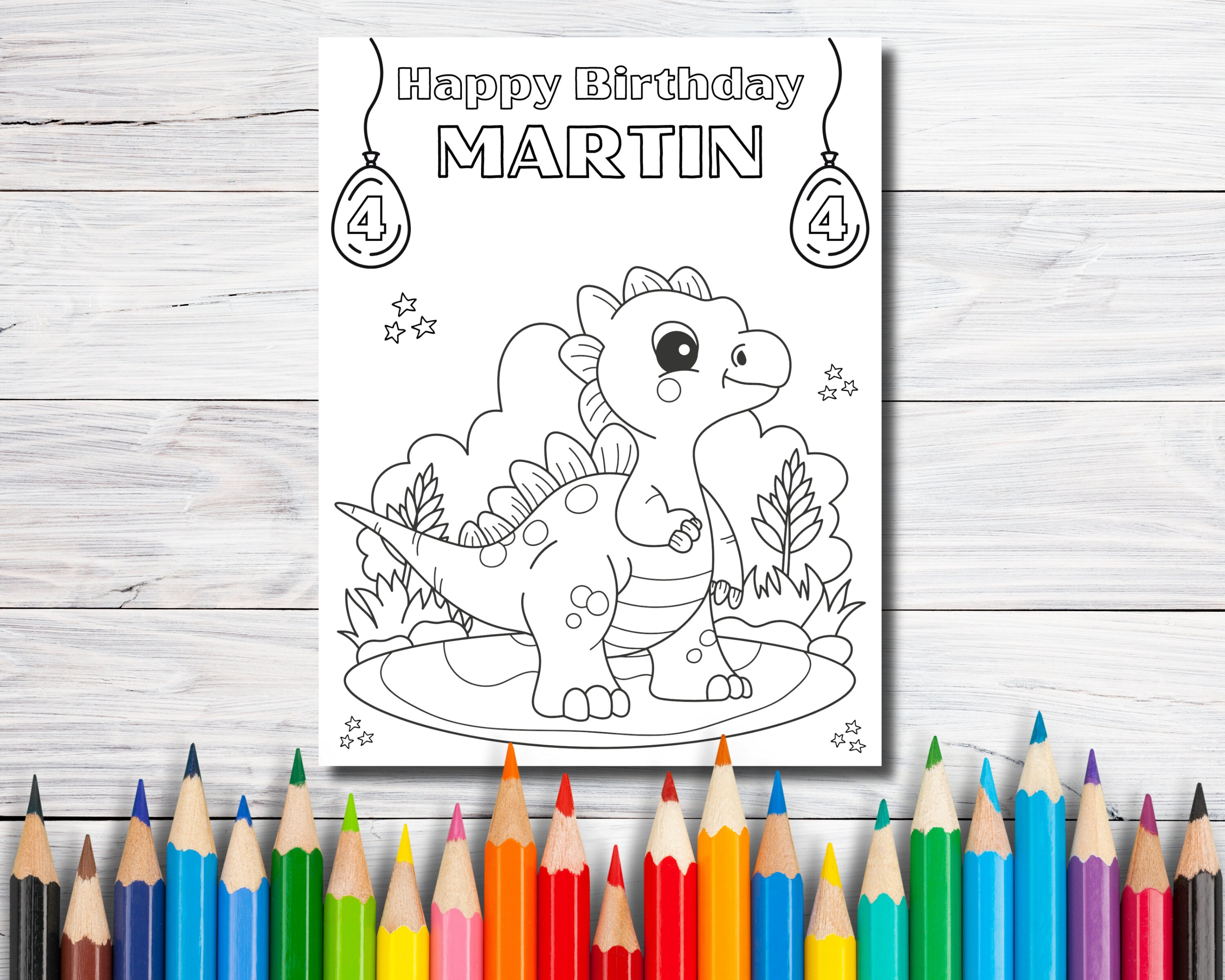 6 Customizable Birthday Coloring Page, Birthday Coloring, Dinosaur ...