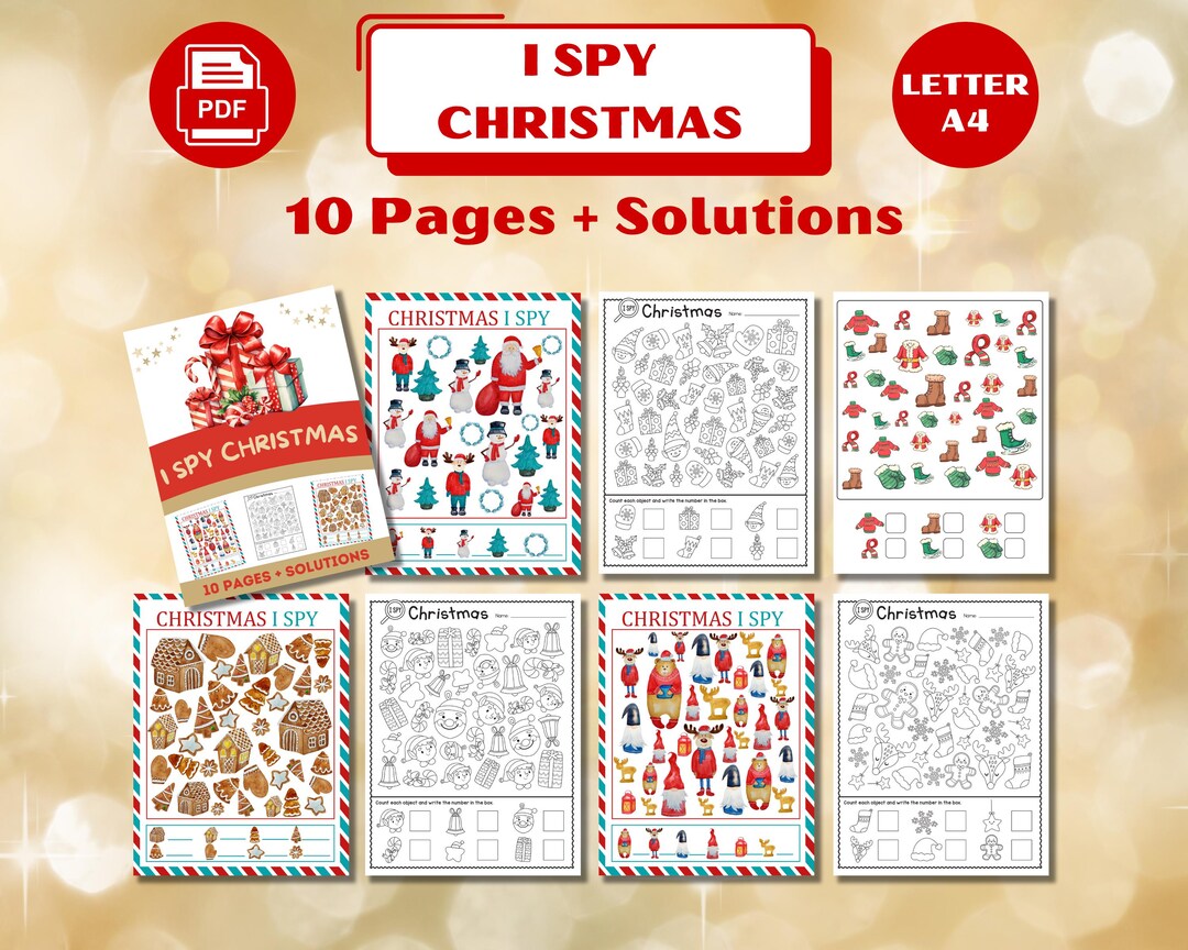 Christmas I Spy Pages, I Spy Christmas, Kids Activity, Christmas ...