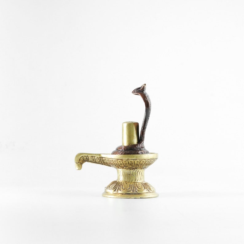 Shivling With Holy Snake, Puja Home Decor, Brass Shiva Lingam, Antique ...