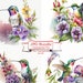 Hummingbird Clipart, Spring Flowers and Gardening Theme, 300 DPI, High ...