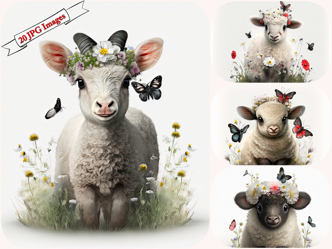 Sheep Watercolor Clipart Set nursery Decor and Baby Shower - Etsy