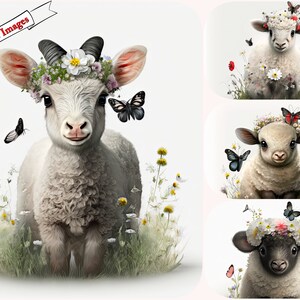Sheep Watercolor Clipart Set -nursery Decor and Baby Shower Graphics ...