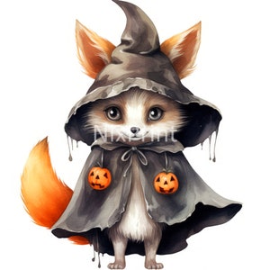 Fox Clipart, Spooky Halloween Costume, Ghost and Witch Clipart, Clip ...