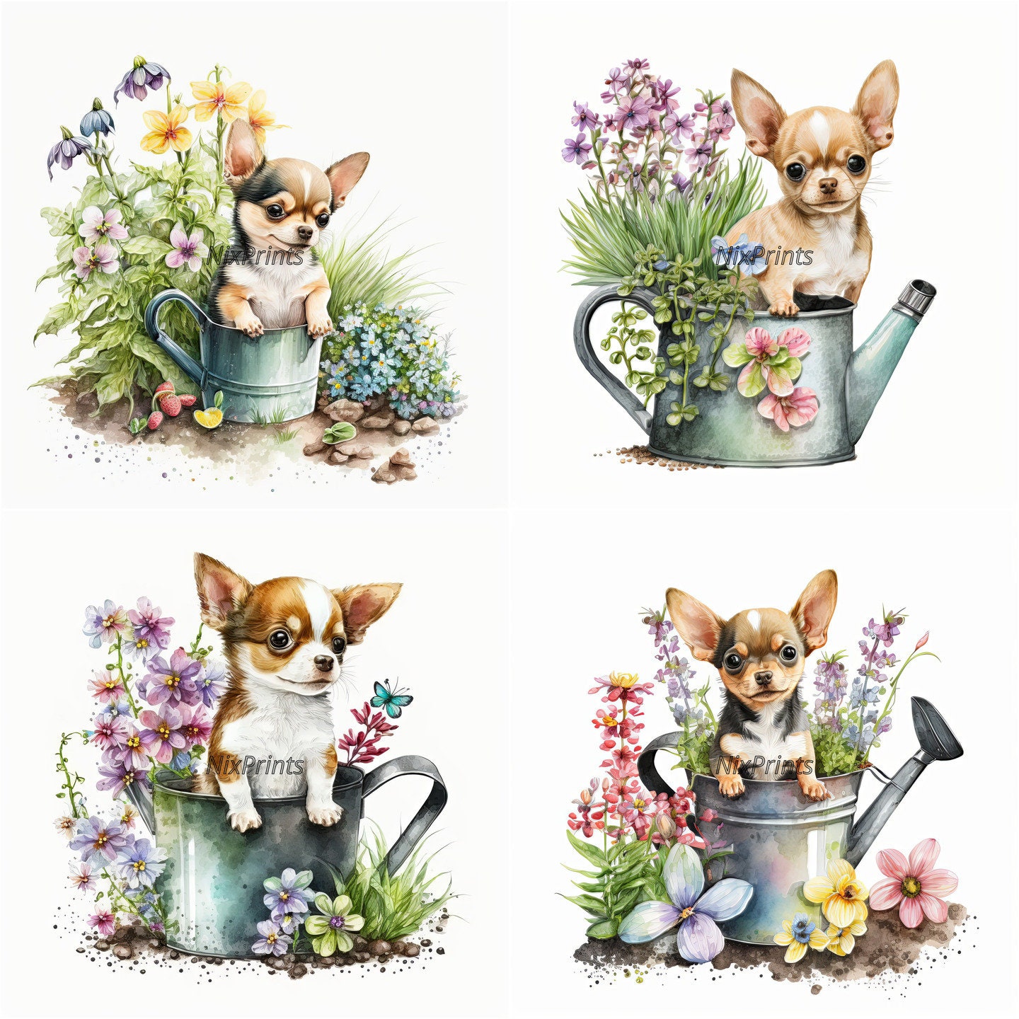 Chihuahua Puppy Clipart High Quality Jpgs Commercial Use - Etsy