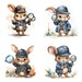 Rabbit Clipart, Detective Clipart, Wearing a Detective Outfit, Solving ...