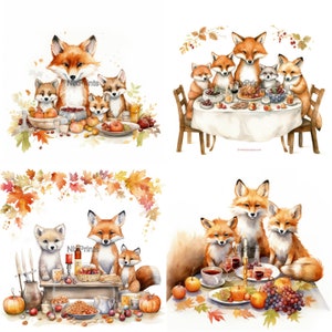 Fox Clipart, Thanksgiving Themes, Family Dinner Scenes Clipart, Clipart ...