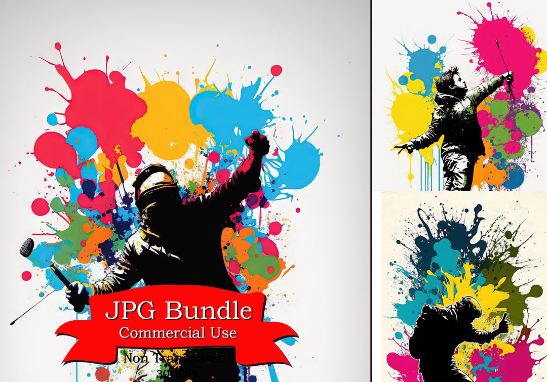 Splash Boy Art, Color Full Boy Clipart, Bright Intense Colors, Light ...