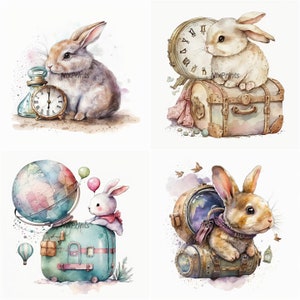 Bunny Time Travel Clipart Captivating and Imaginative Designs for Time ...