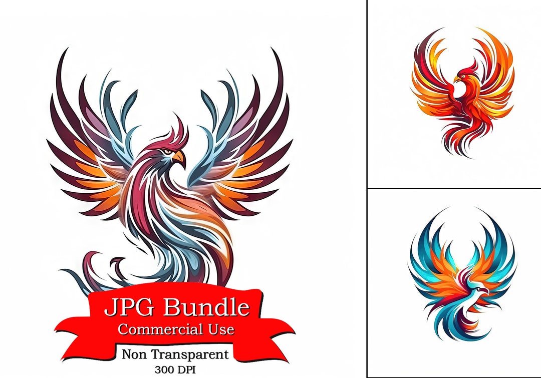 Phoenix Clipart,logo Design Vector, Digital Sticker for Car, Art for ...