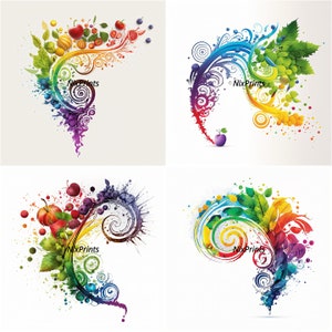 Colorful Watercolor Clipart for Personal and Commercial Use | Rainbow ...