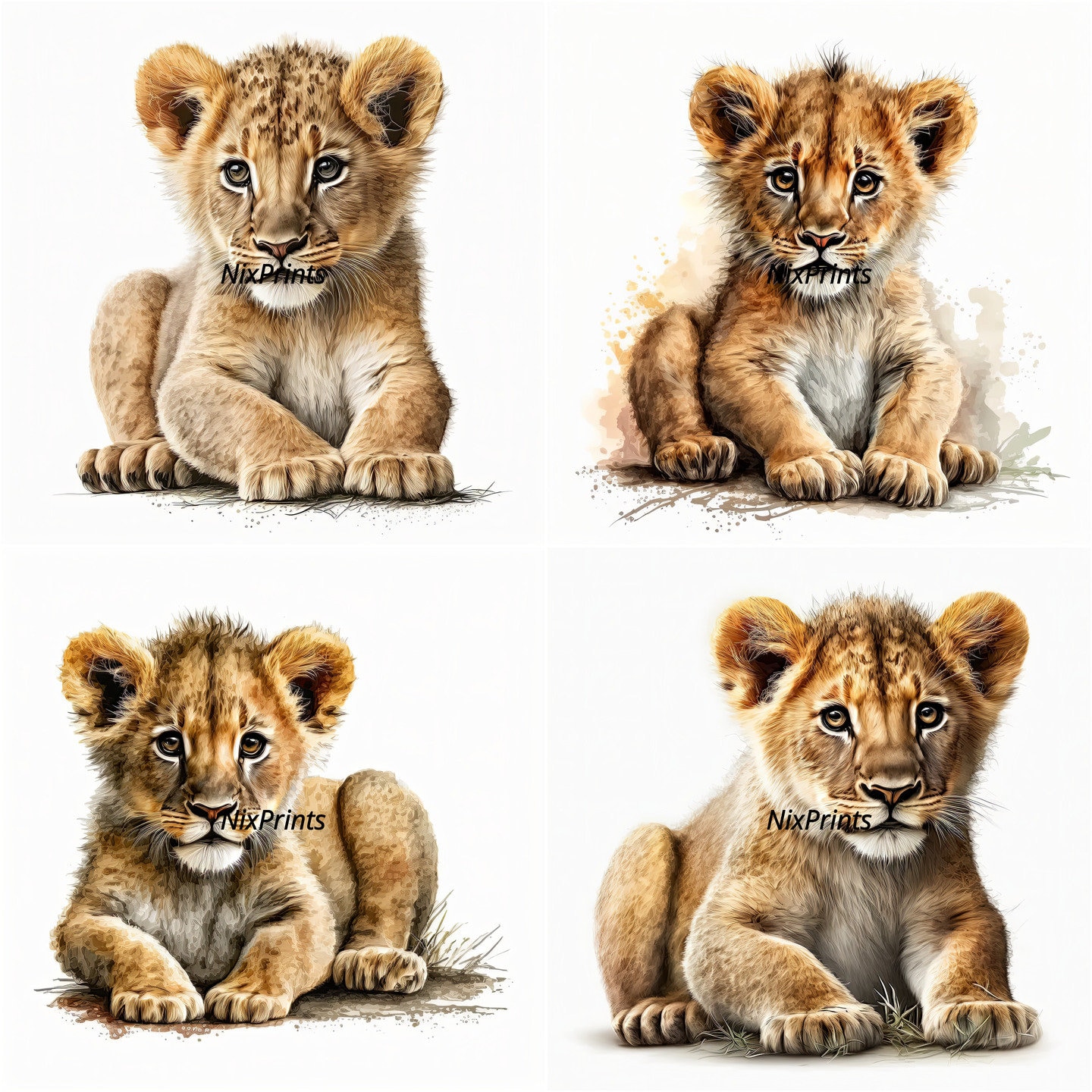 Real Lion Cub Clipart Digital Image Downloads for Commercial - Etsy Canada