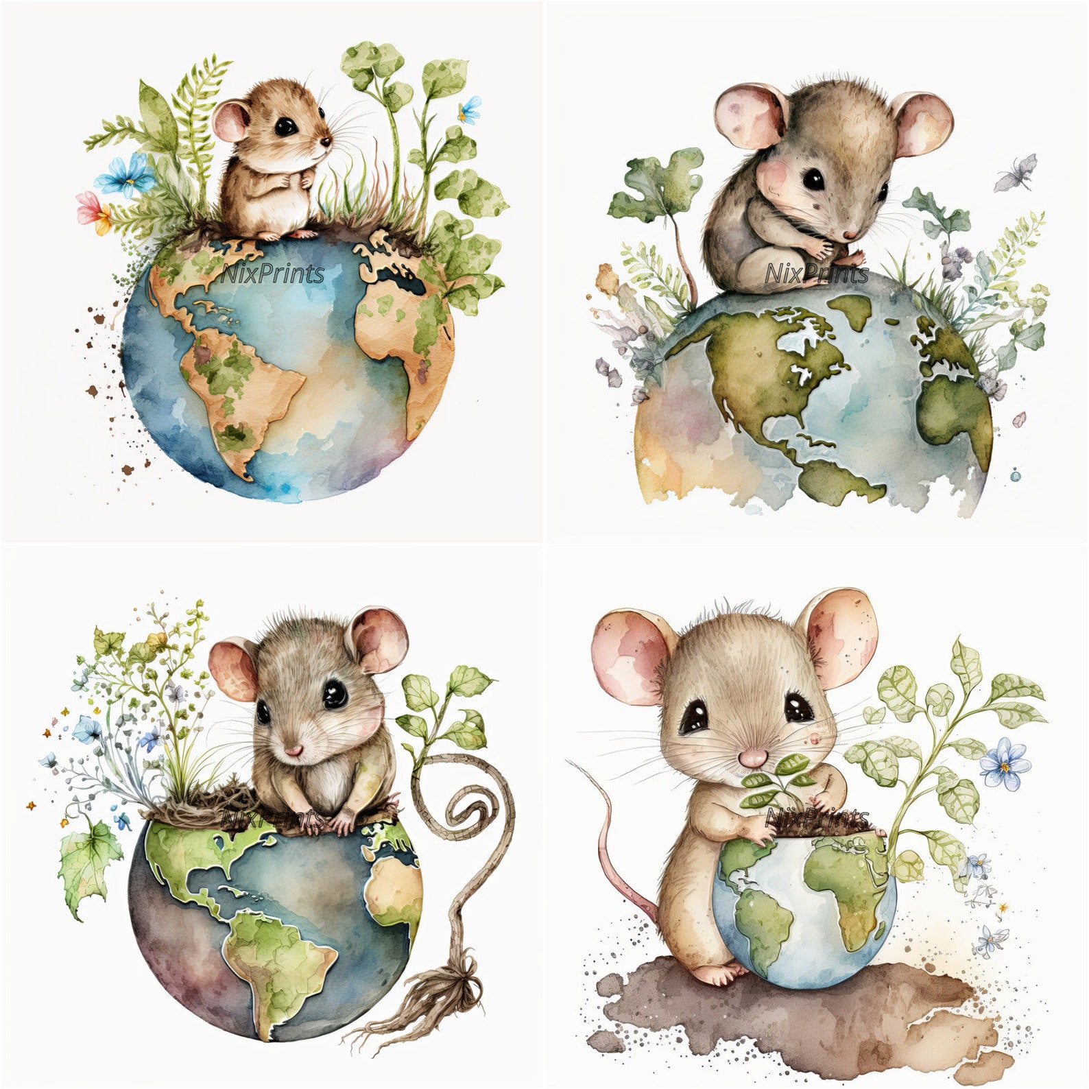 Mouse Earth Day & Environmental Clipart Earth Day Easter - Etsy
