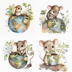 Mouse Earth Day & Environmental Clipart, Earth Day, Easter Celebration ...