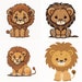 Adorable Lion Cub Clipart Bundle-high Quality Digital Photos Download ...